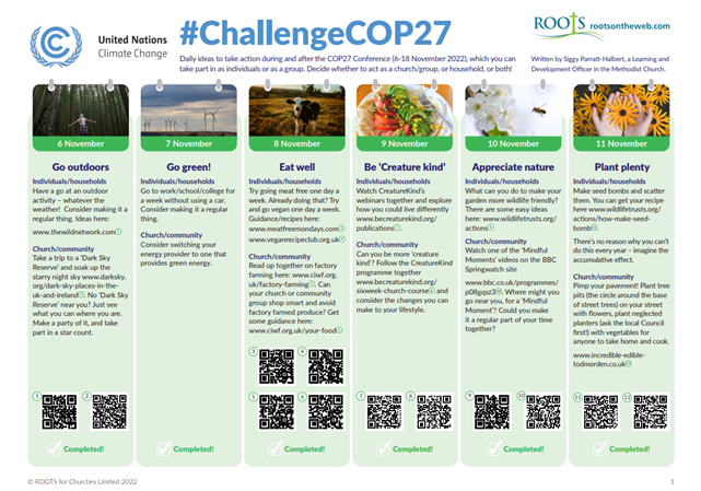 #ChallengeCOP27 activity planner